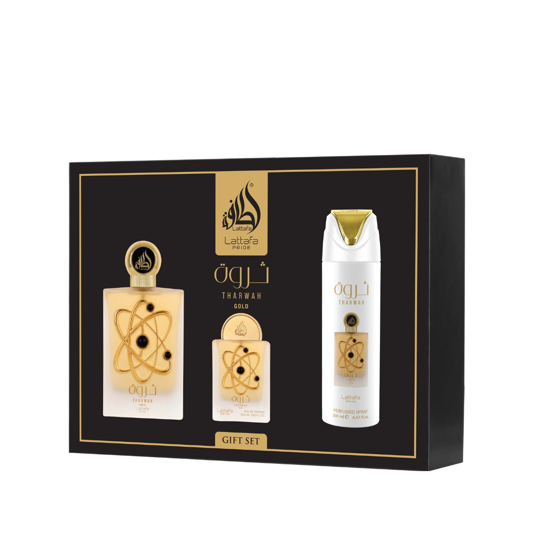 Giftset Tharwah Gold -3pc – Loolia Closet