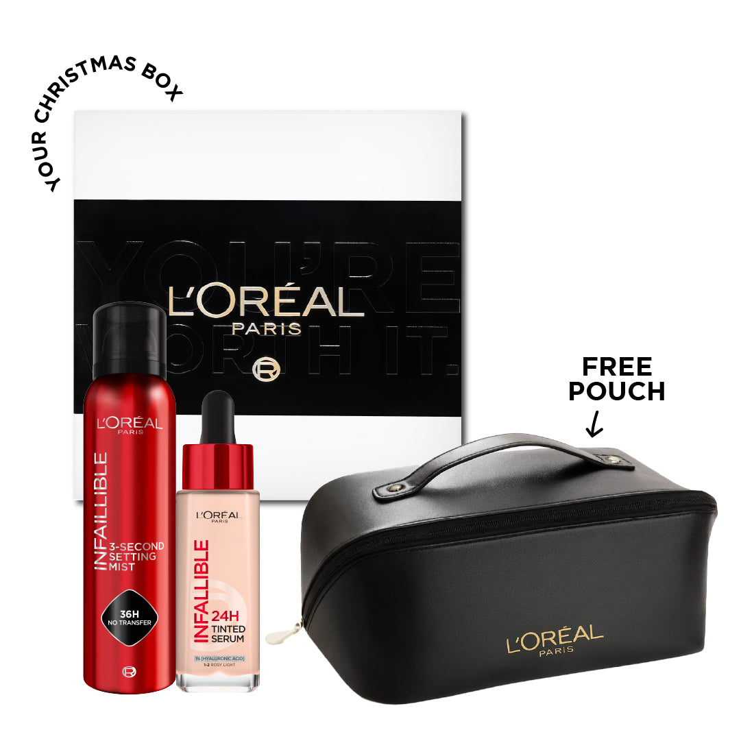 Infallible Tinted Serum + Setting Spray + FREE Black Pouch + FREE Gift ...